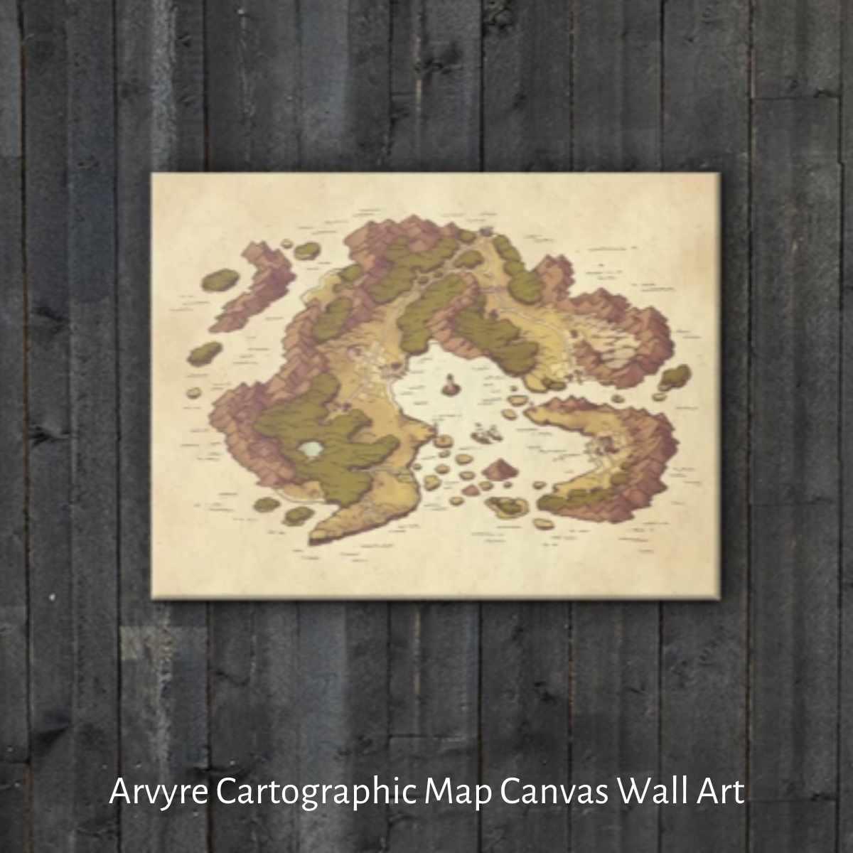 Arvyre Cartographic Map Canvas Wall Art – 2-Minute Tabletop Merch